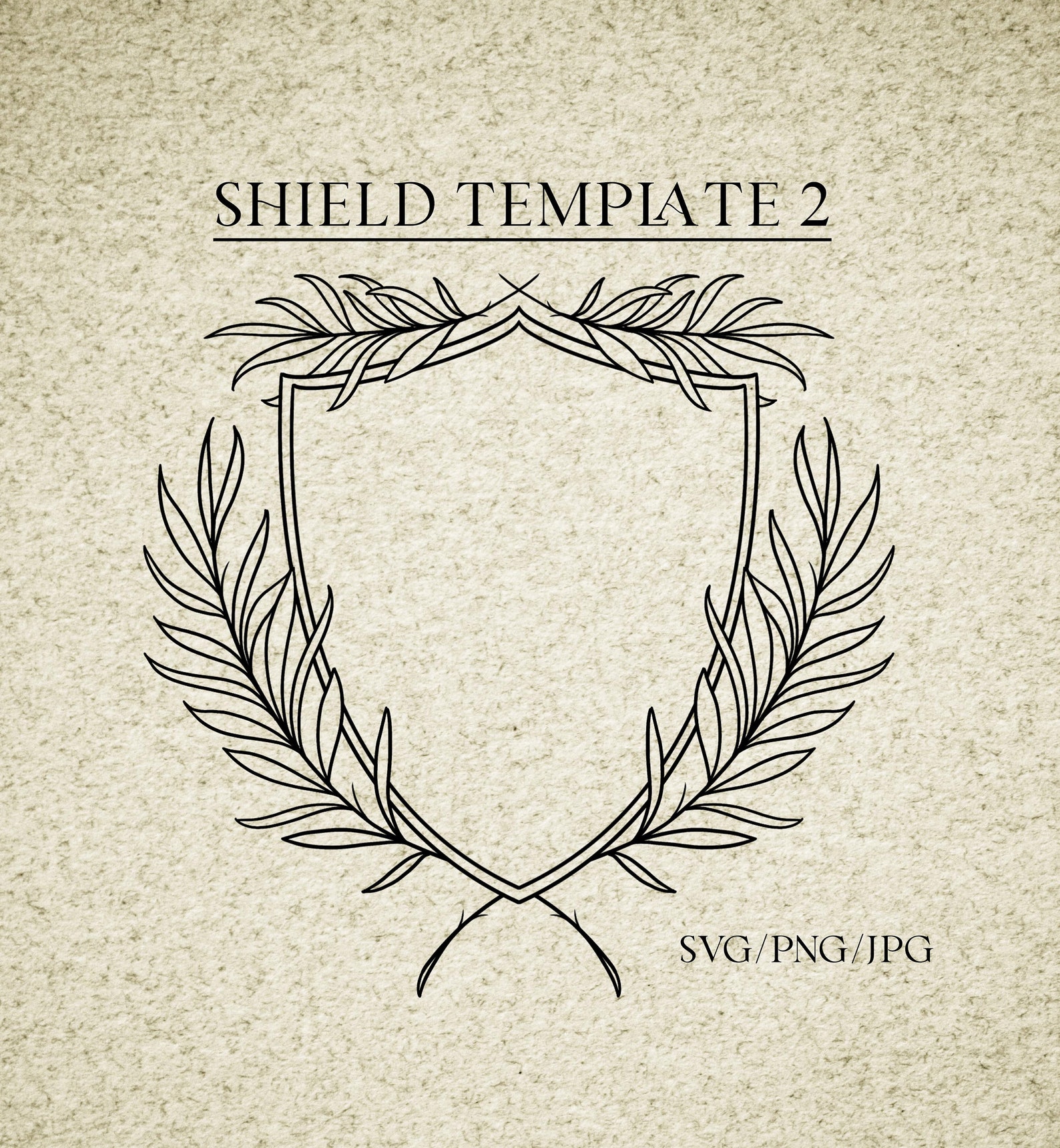 Shield and Wreath Template Design SVG, JPG, PNG | Wedding & Stationery ...