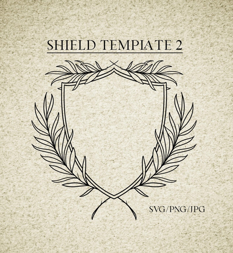 Shield and Wreath Template Design SVG, JPG, PNG | Wedding & Stationery ...