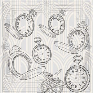 Watch and Compass Procreate Stamps | Tattoo and Art Design Kit (instant ...