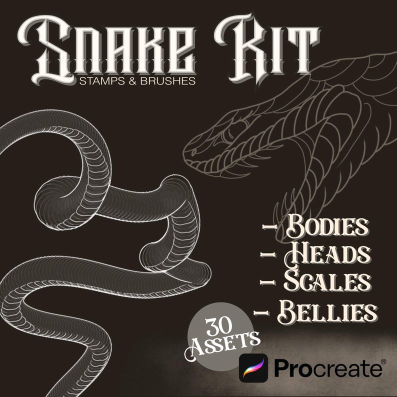 Snake Builder Procreate Brush Pack | Tattoo & Illustration Design ...