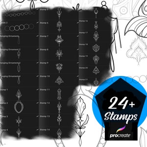 Procreate Stamps Ornate Symbols, Beads and Design Elements Suited for ...