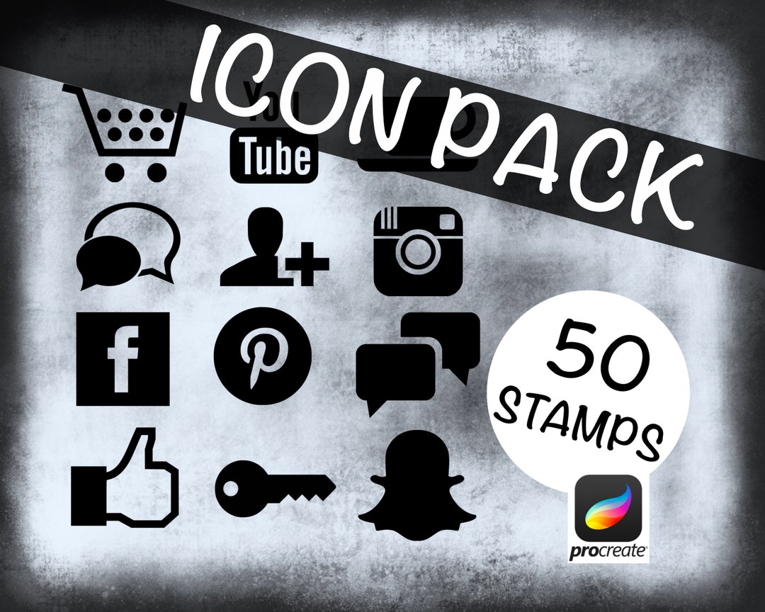 Procreate Stamps Icon Logo Design Pack, Business Cards, Flyers ...