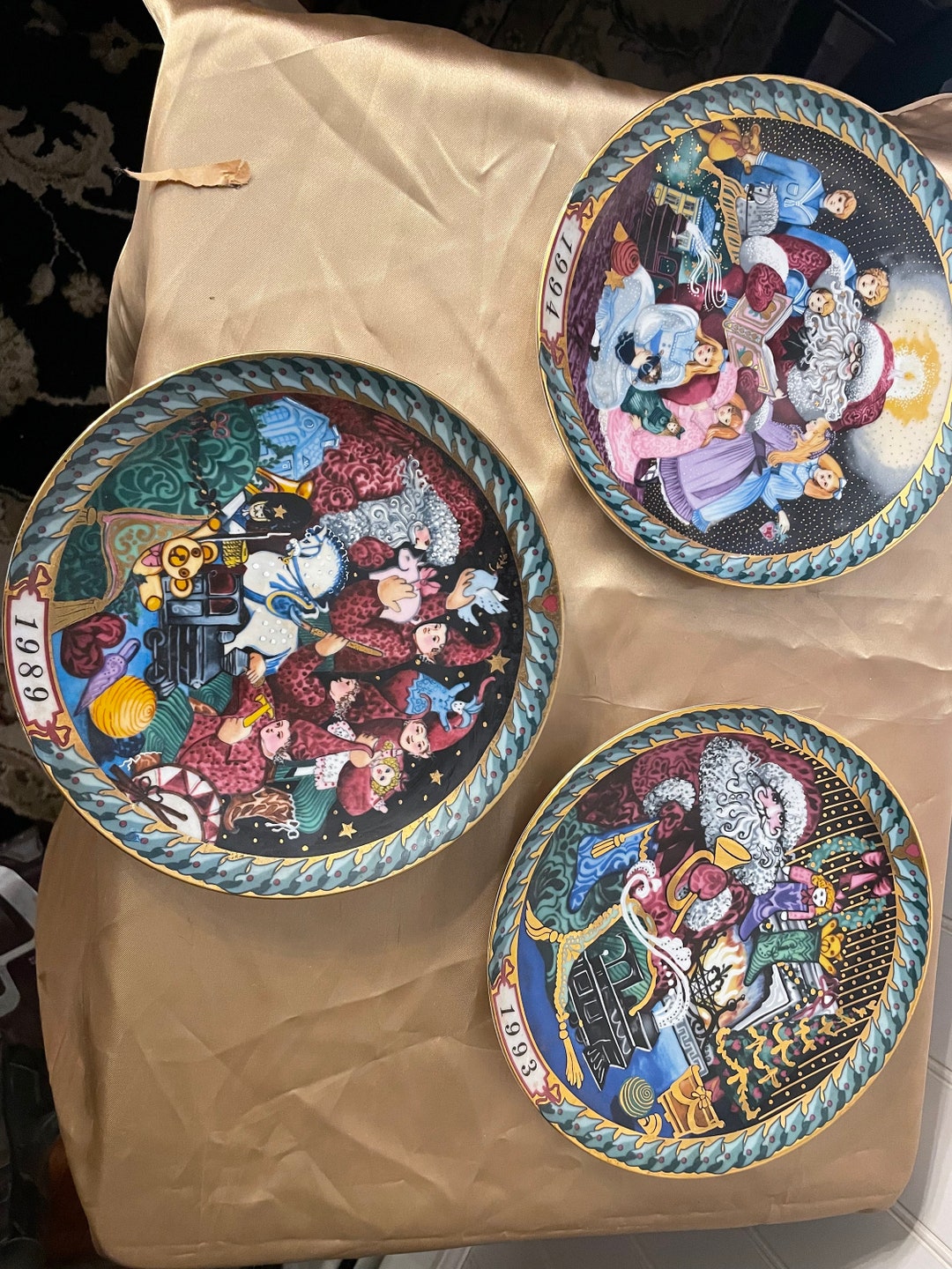 Set of Santa Claus Collection Plates - Etsy