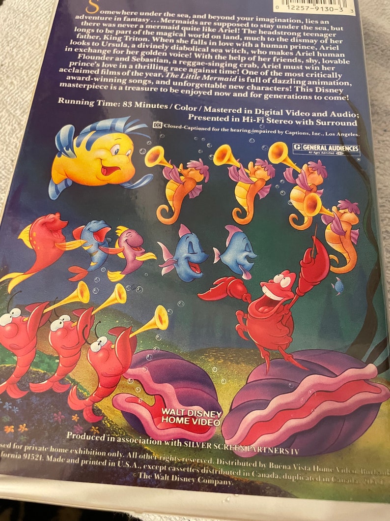 VHS Walt Disney the Little Mermaid - Etsy