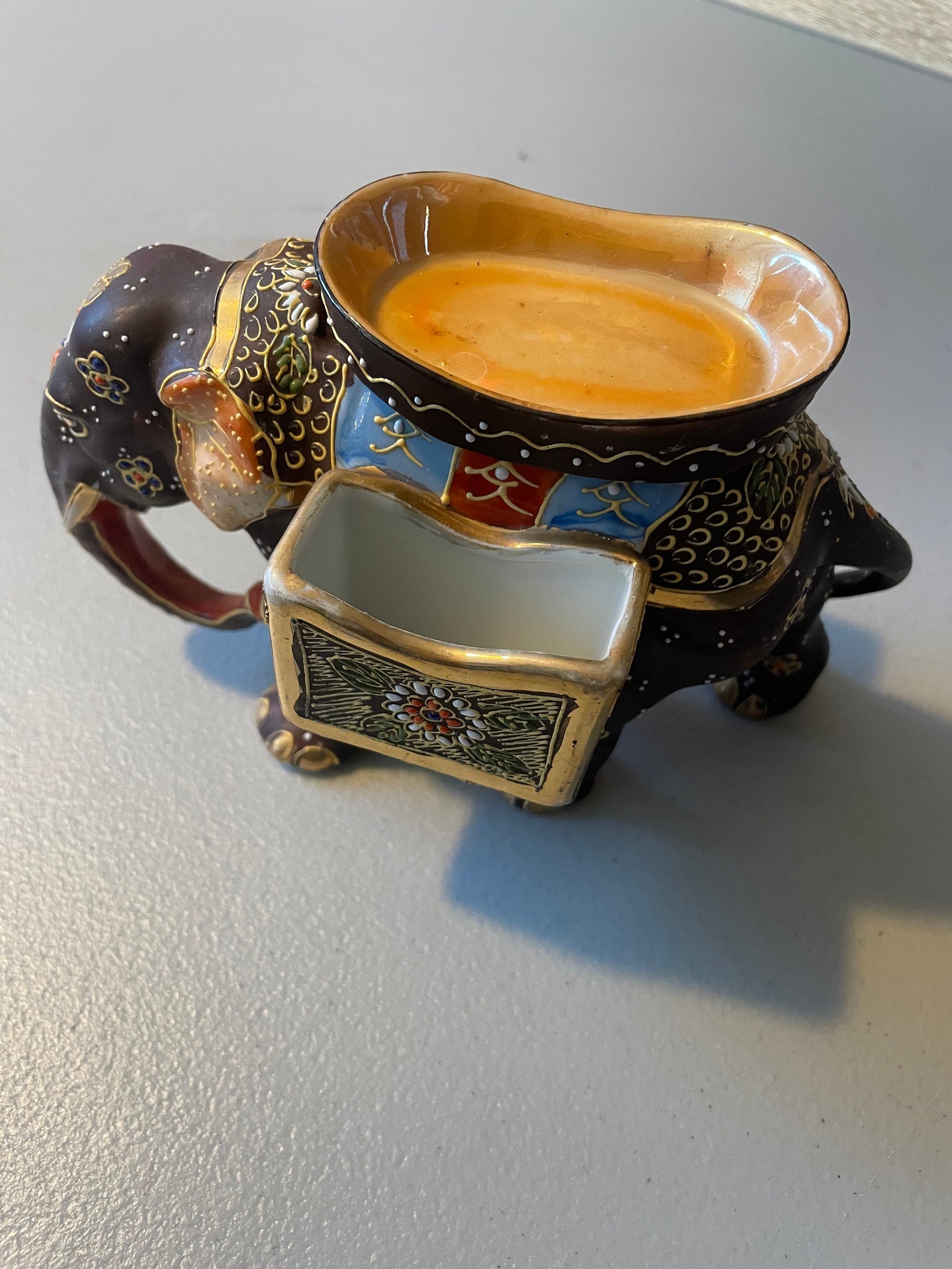 Hand Painted Elephant Trinket Dish - Etsy