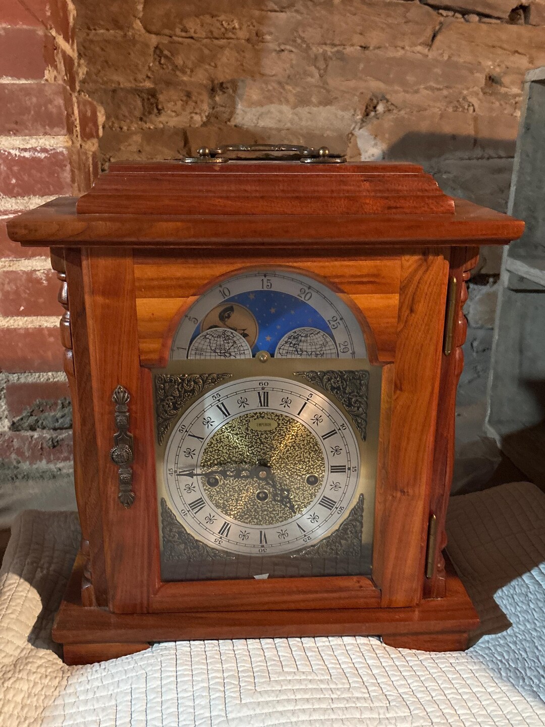 Emperor Moon Phase Mantle Clock - Etsy
