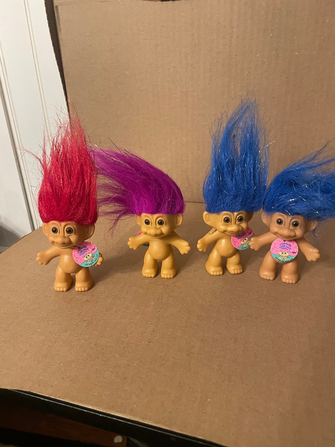 4 Sparkling Good Luck Trolls by Russ - Etsy