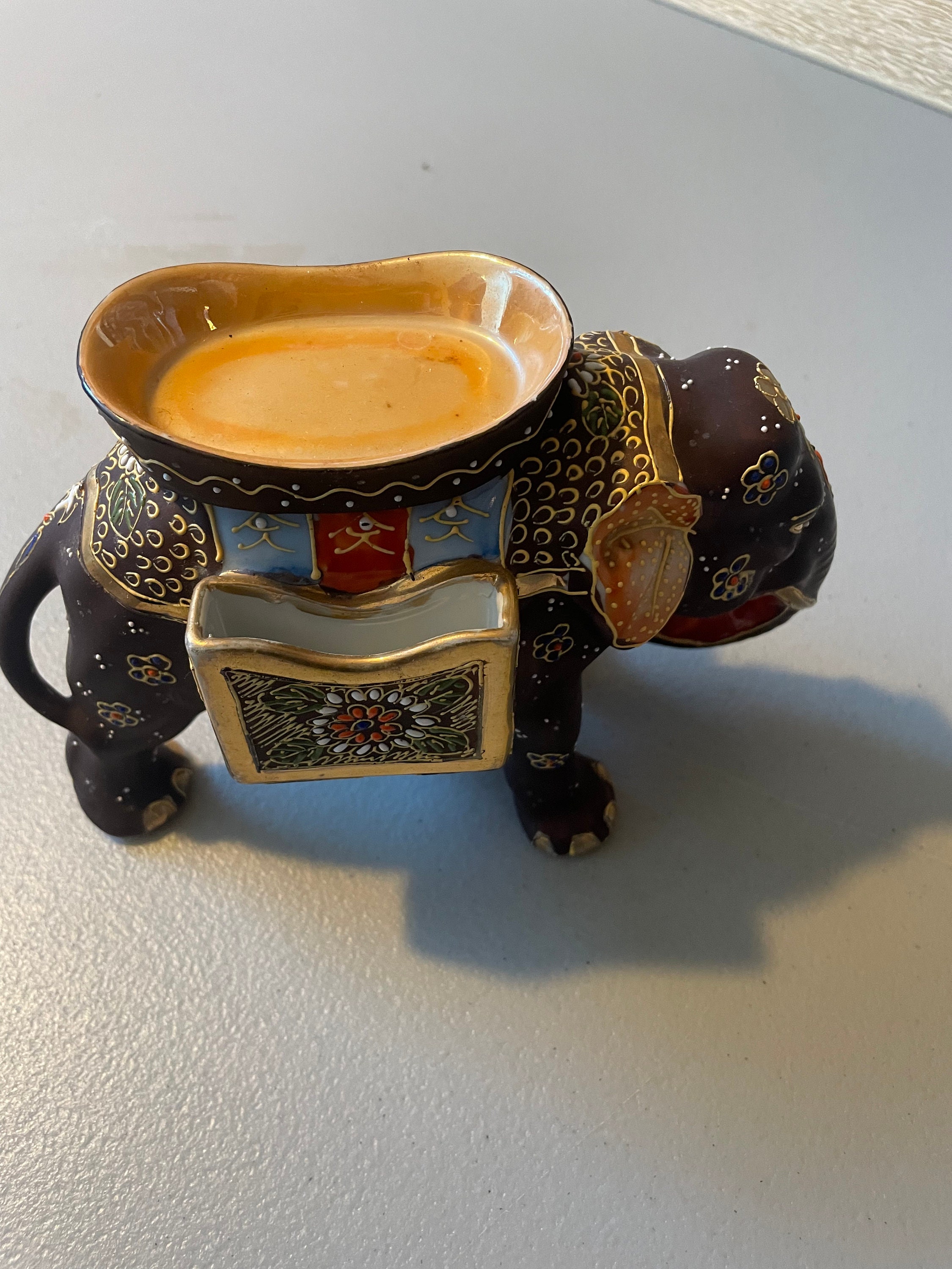 Hand Painted Elephant Trinket Dish - Etsy