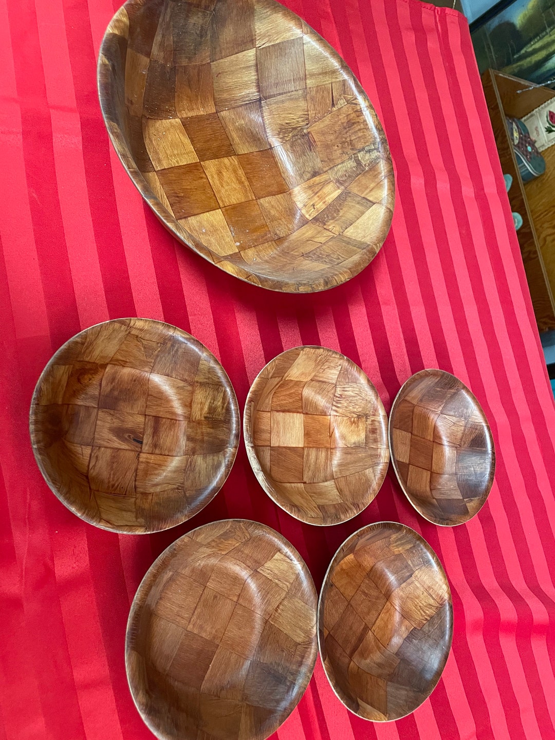Vintage Salad Bowl With 5 Side Bowls - Etsy