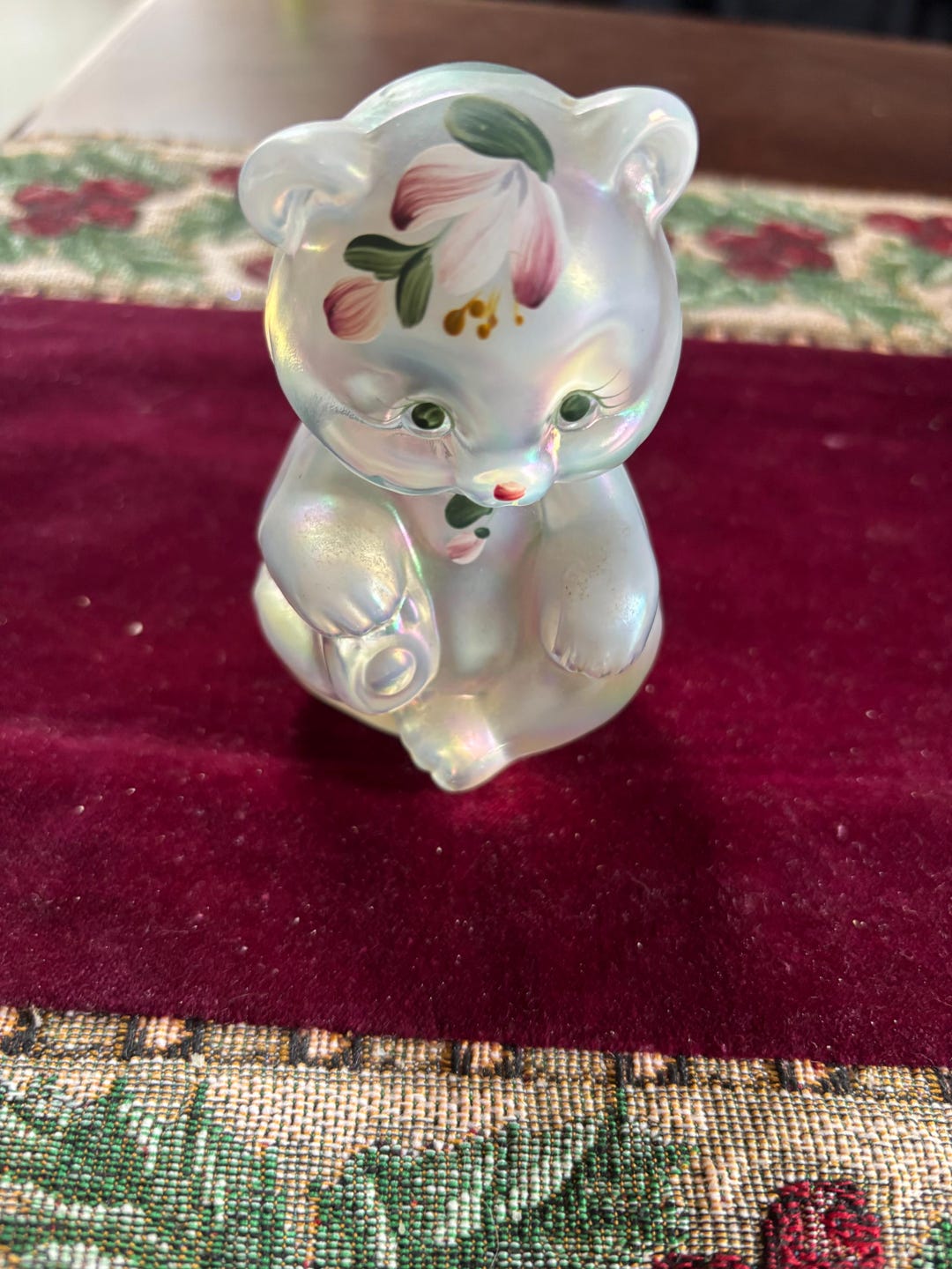 Fenton Hand Painted Bear - Etsy