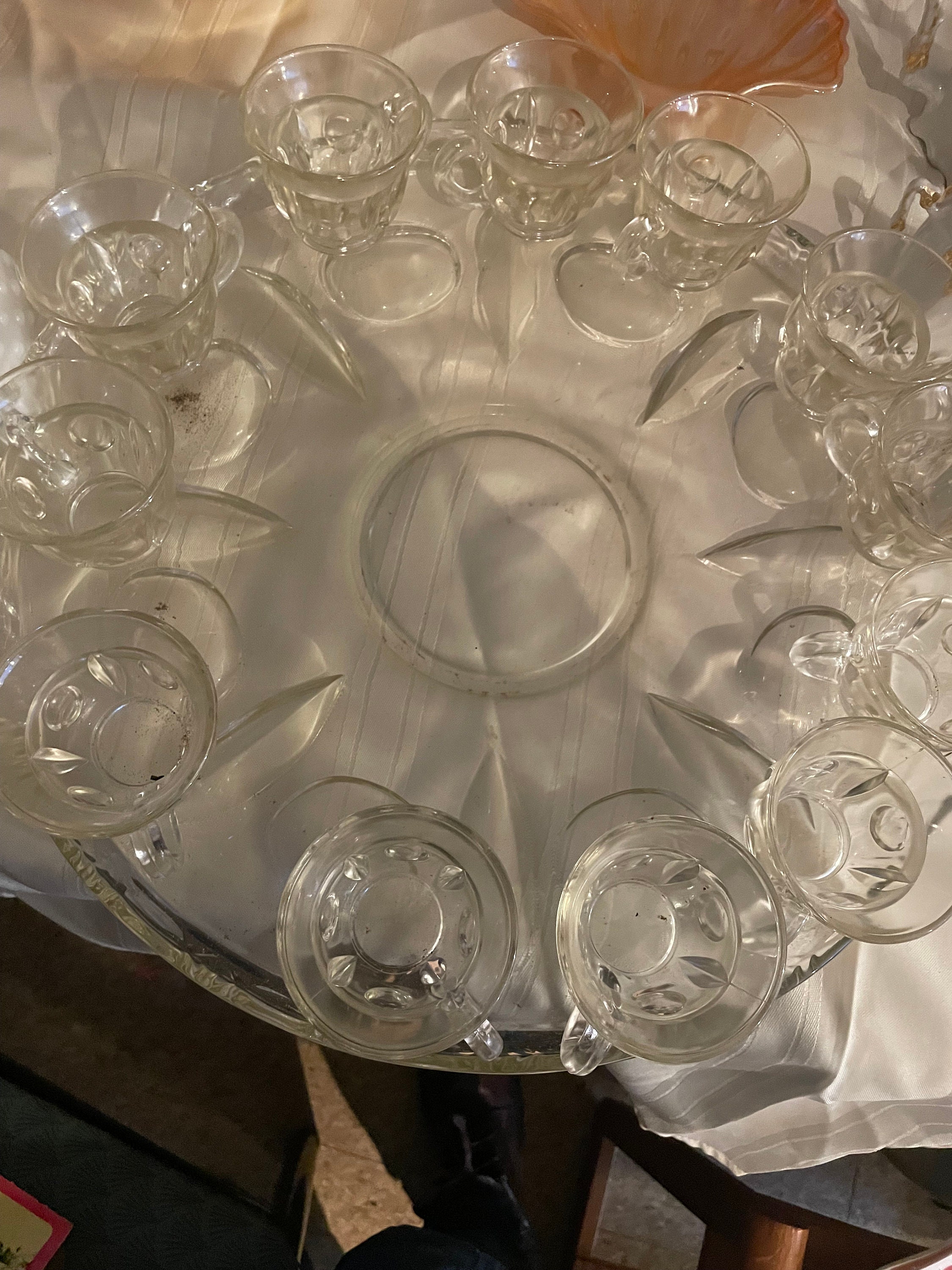 Vintage Glass Punch Bowl Set - Etsy