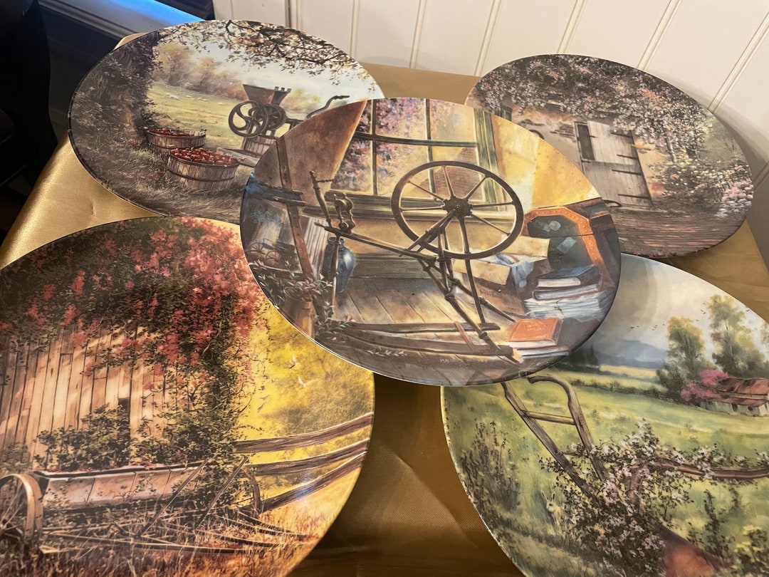 Set of 8 Country Nostalgia Collectors Plates - Etsy