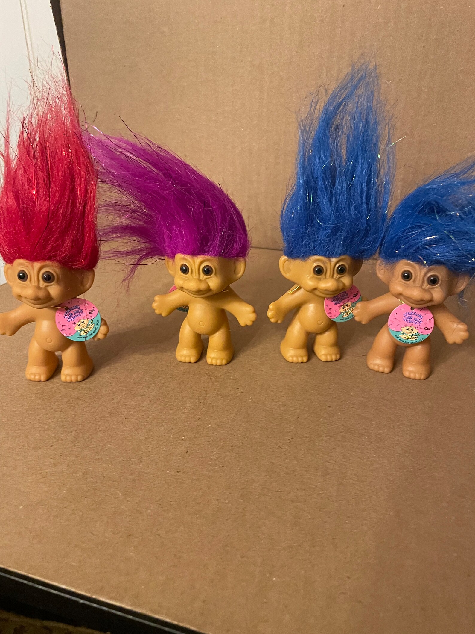 4 Sparkling Good Luck Trolls by Russ - Etsy