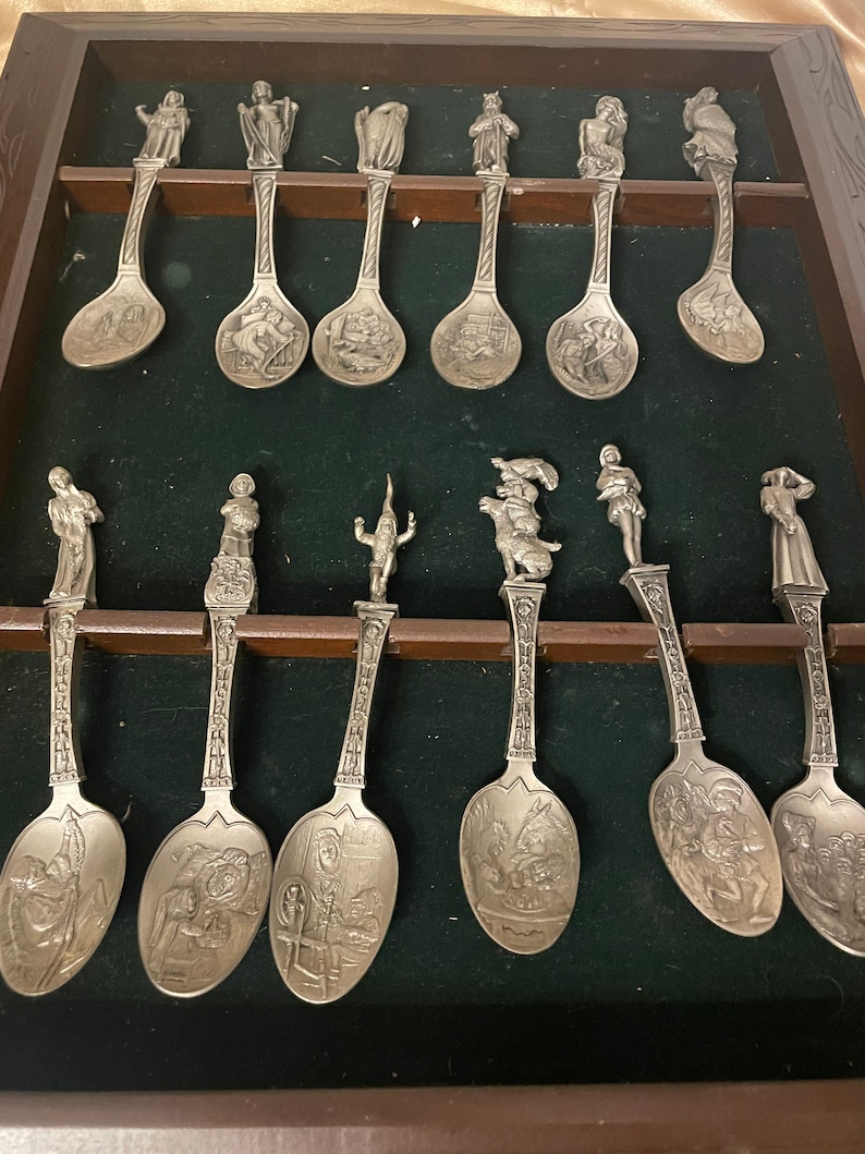 Set of 12 Pewter Franklin Mint Collectors Spoons - Etsy