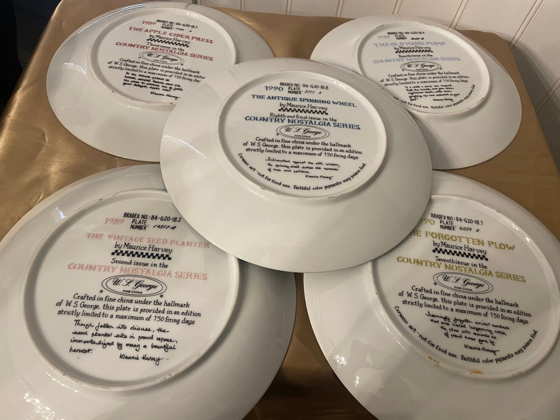 Set of 8 Country Nostalgia Collectors Plates - Etsy