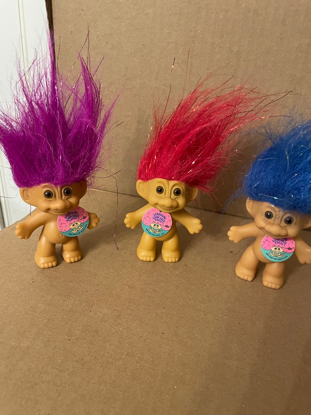Set of 3 Sparkling Good Luck Trolls - Etsy