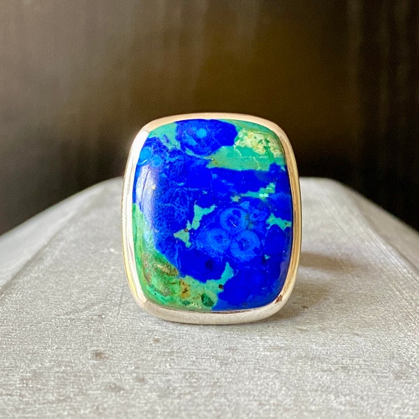 Silver Azurite Ring - Etsy