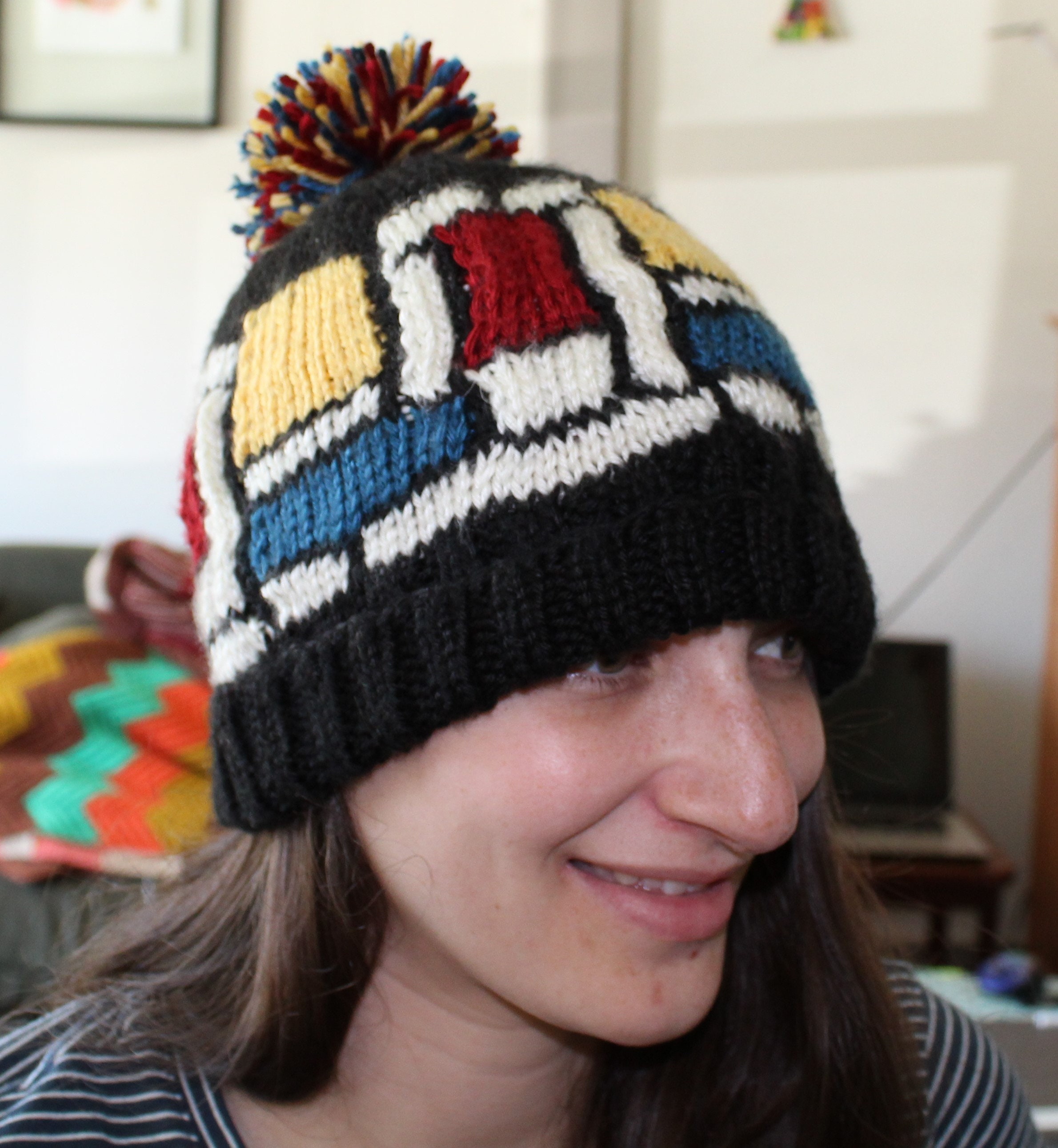 Geometric Art Color Block Hat Pattern for Knitting – PDF Instructions ...