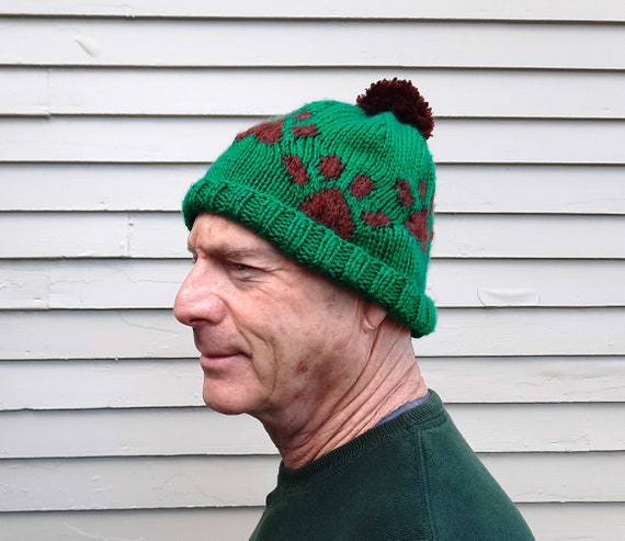 Paw Print Toe Beanie Hat Pattern for Knitting | Etsy