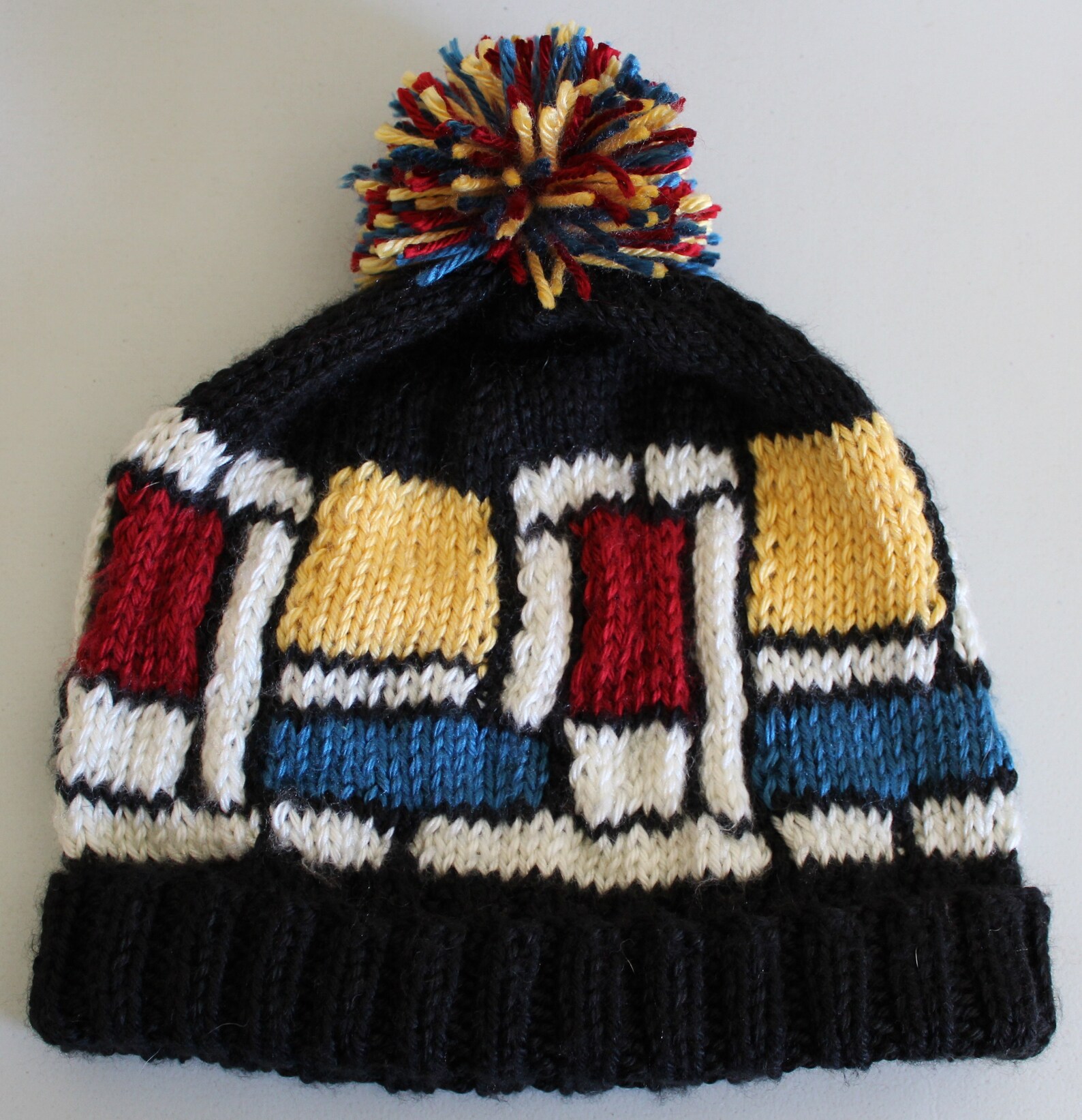 Geometric Art Color Block Hat Pattern for Knitting PDF Instructions ...