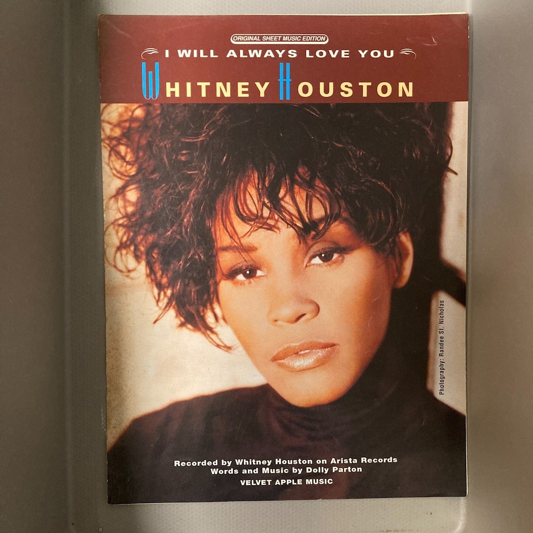Vintage 1992 Whitney Houston I Will Always Love You Sheet Music From ...