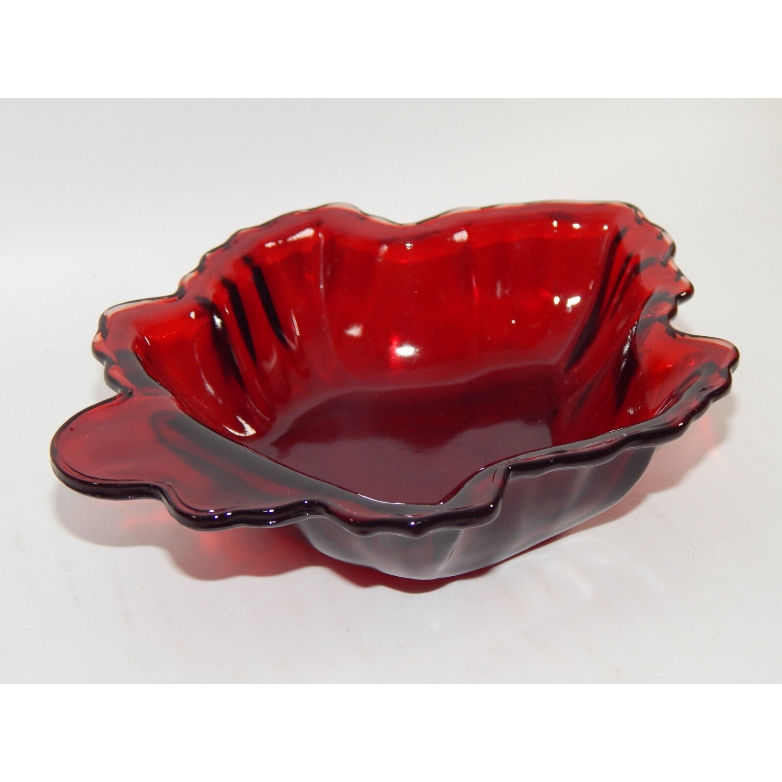 Vintage Anchor Hocking Ruby Red Maple Leaf Dish - Etsy
