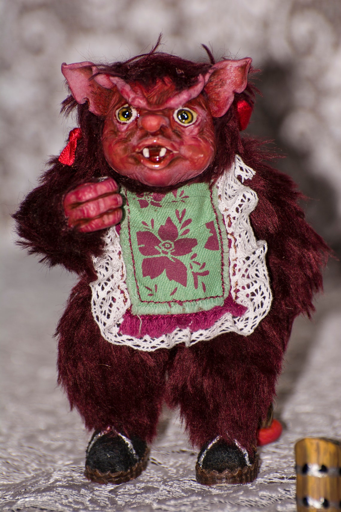 Sweet Red Good Gremlin.handmade Doll.sweet Monster.oxmark Art | Etsy