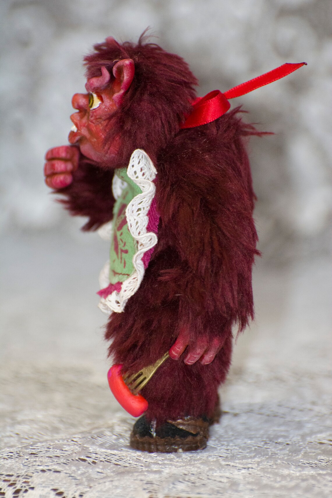Sweet Red Good Gremlin.handmade Doll.sweet Monster.oxmark Art | Etsy