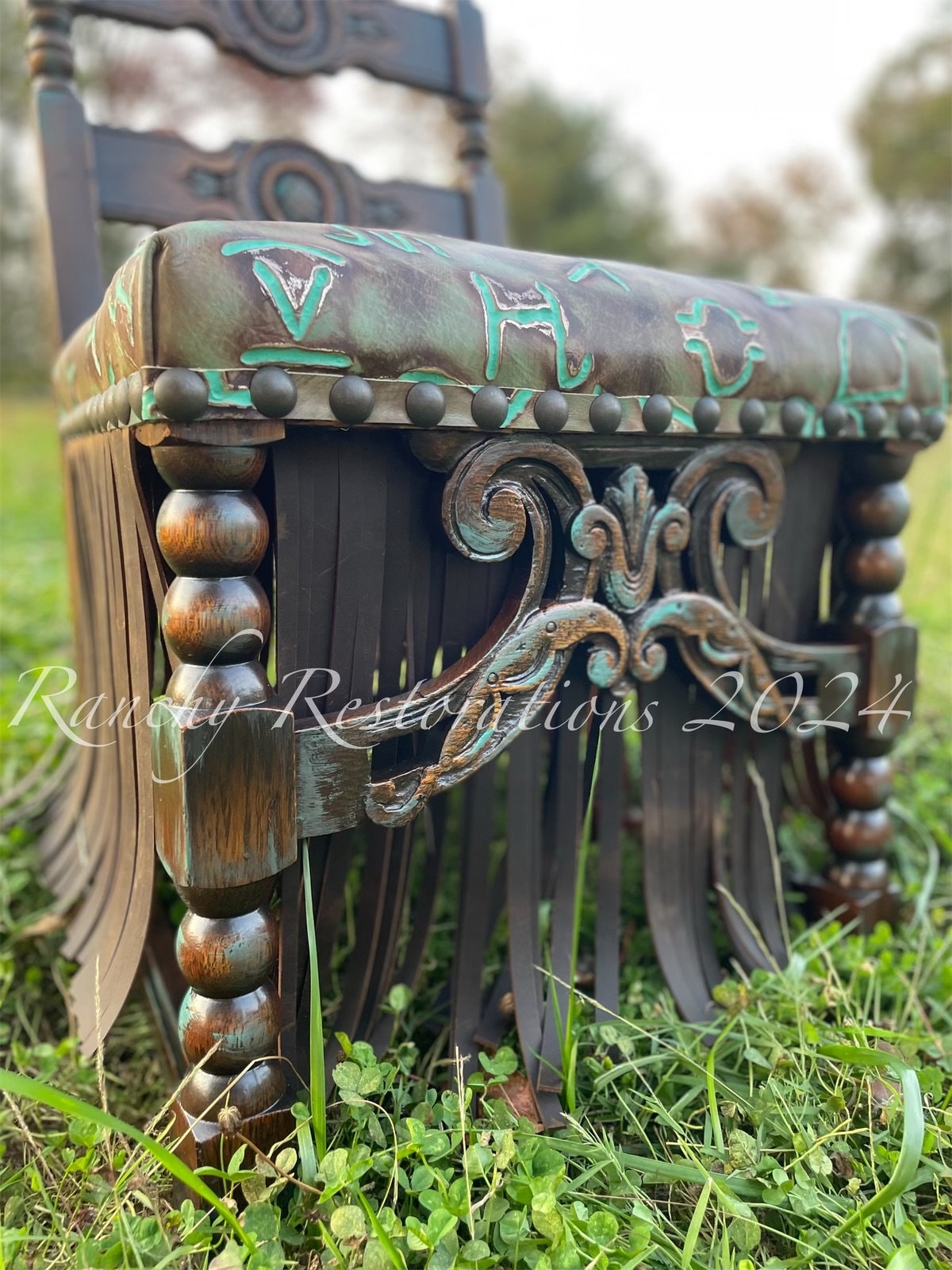 SOLD!!! - Antique Refinished Western Branded Leather Chair - Etsy