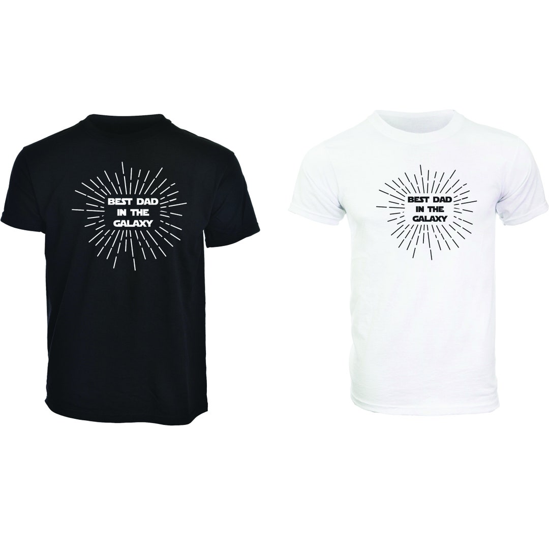 Mens Black or White 'best Dad in the Galaxy' T-shirt Tee Top, Father's ...