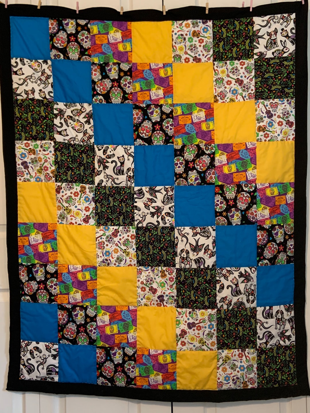 Handmade Lap Quilt, Sugar Skull, Day of the Dead, Skull Candy - Etsy