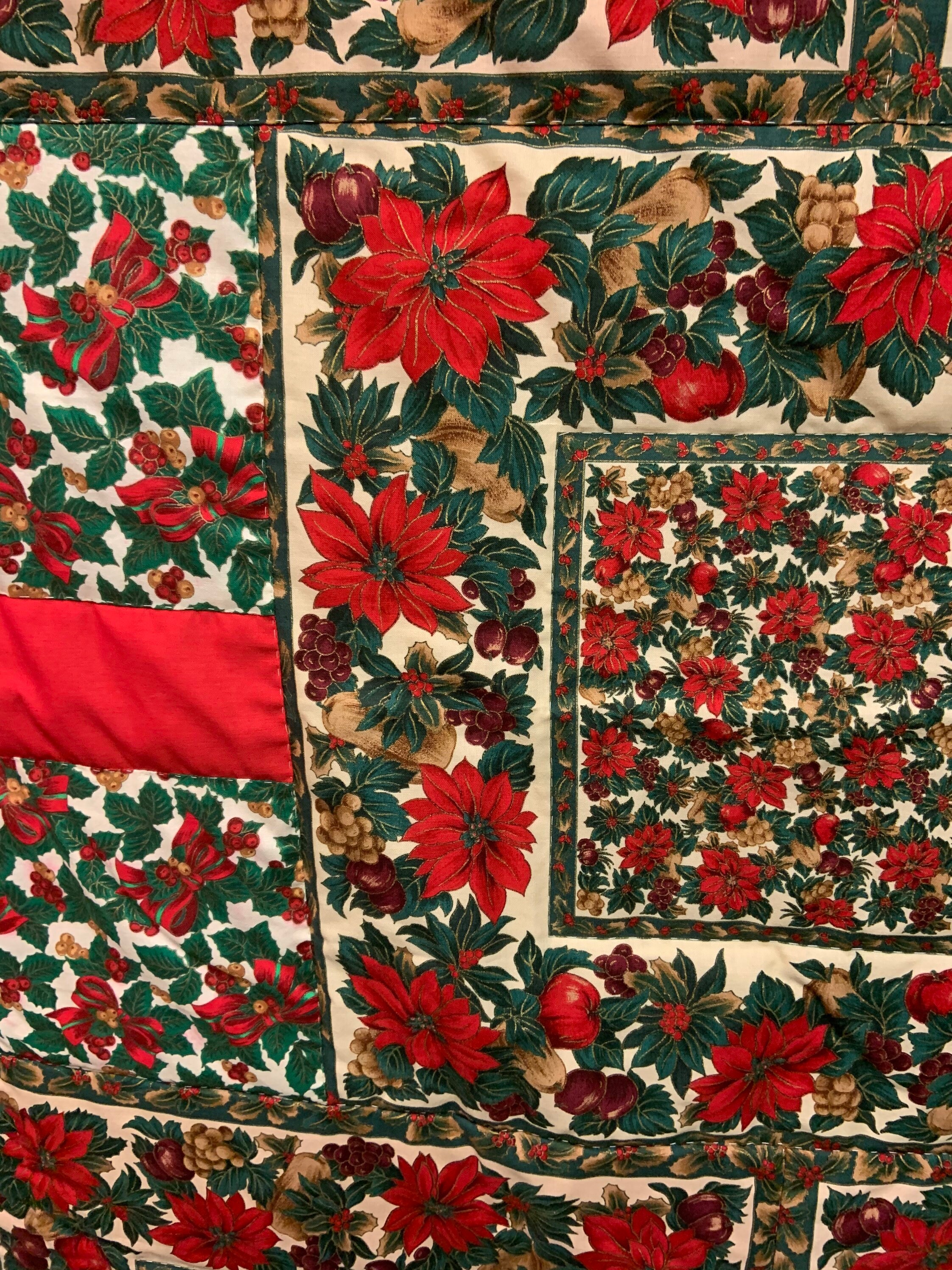 Christmas lap quilt, Poinsettia quilt, Soft winter quilt - Etsy.de