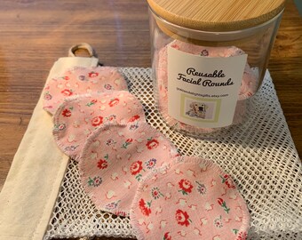 Organic Cotton Facial Rounds Pack of 10 With Wash Bag - Etsy