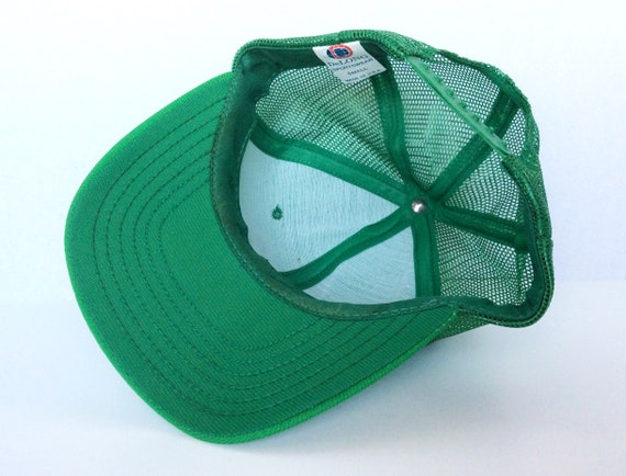 GF 90s 80s kelly green VINTAGE baseball cap HAT - Gem