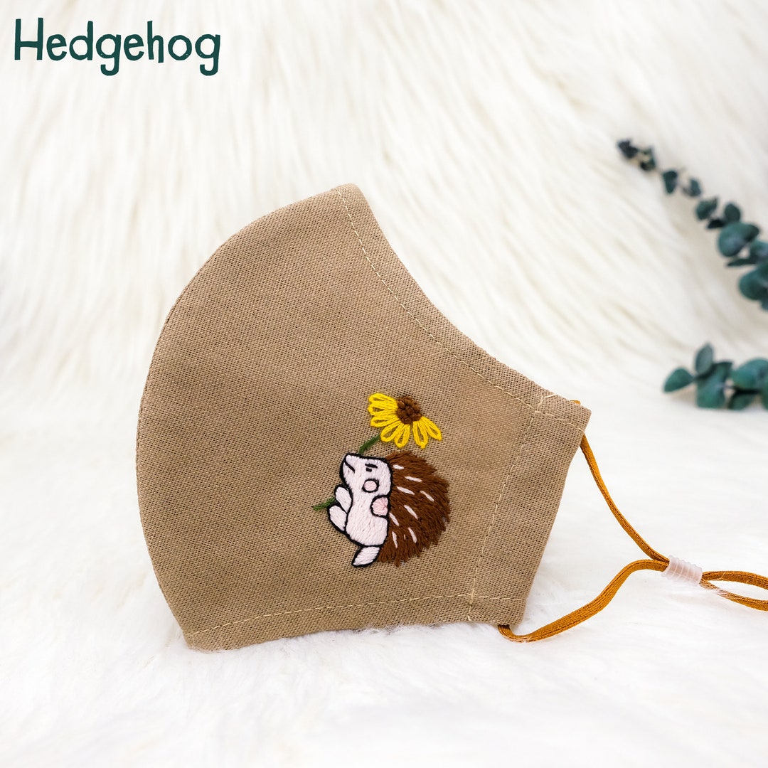 Cute Face Mask Unique Animal Face Mask Hand Embroidered Face - Etsy
