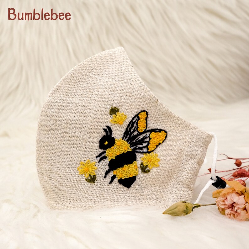 Cute Face Mask Unique Animal Face Mask Hand Embroidered Face - Etsy