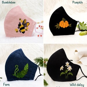 Cute Face Mask Unique Animal Face Mask Hand Embroidered Face - Etsy