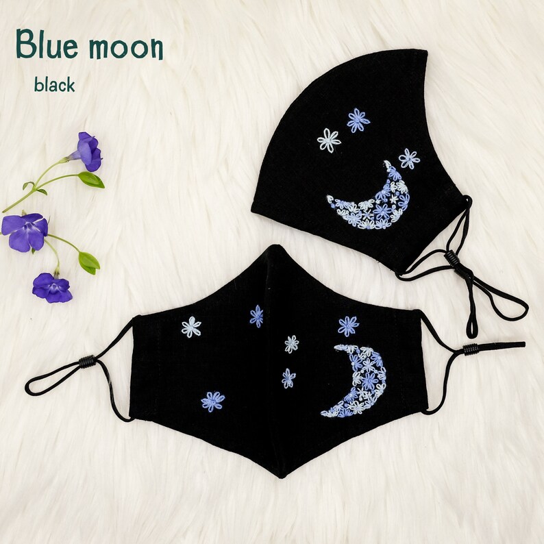 Cute Face Mask Unique Animal Face Mask Hand Embroidered Face - Etsy