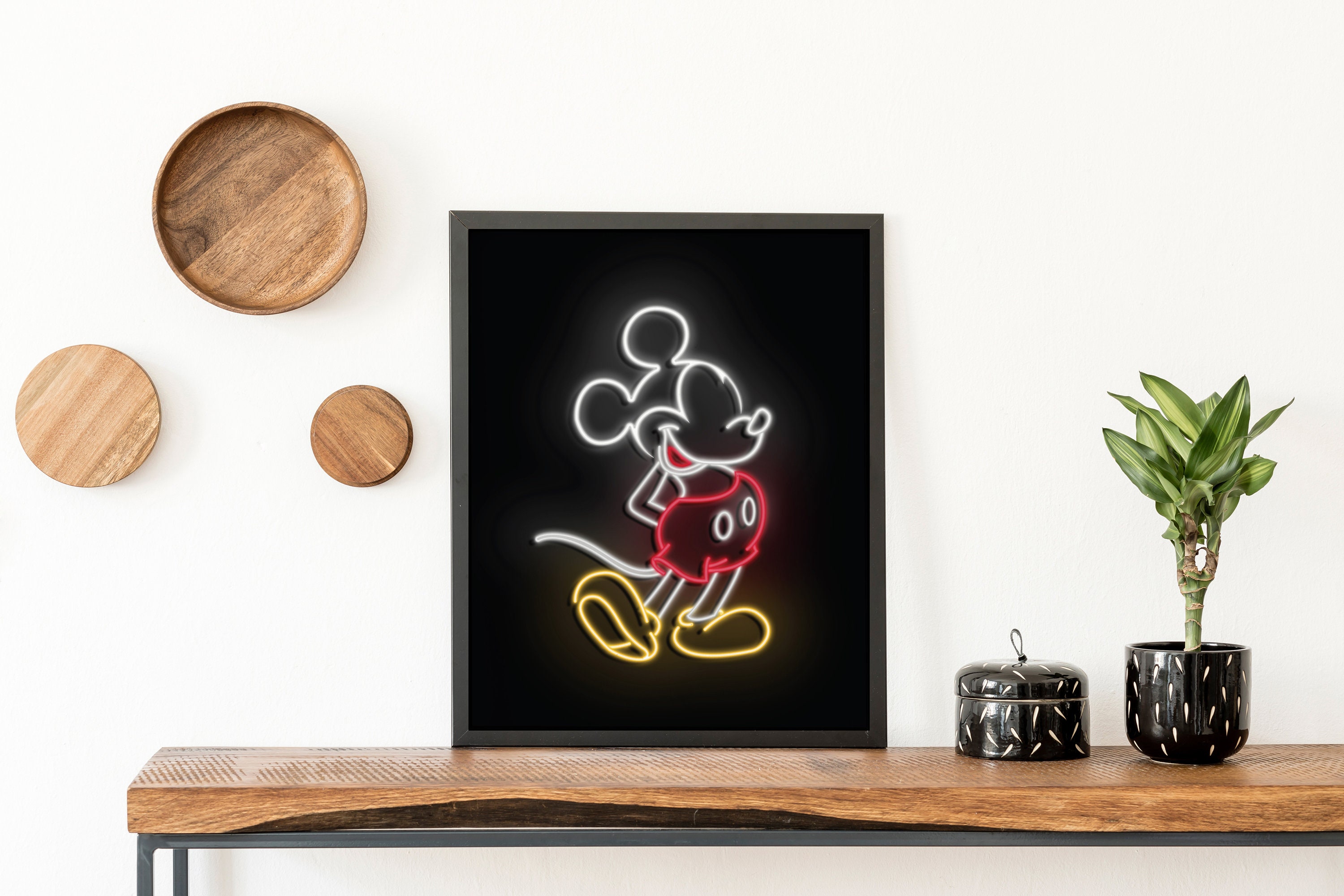 Neon Mickey Mouse Sign Walt Disney World Kitchen Bar Home Kids | Etsy