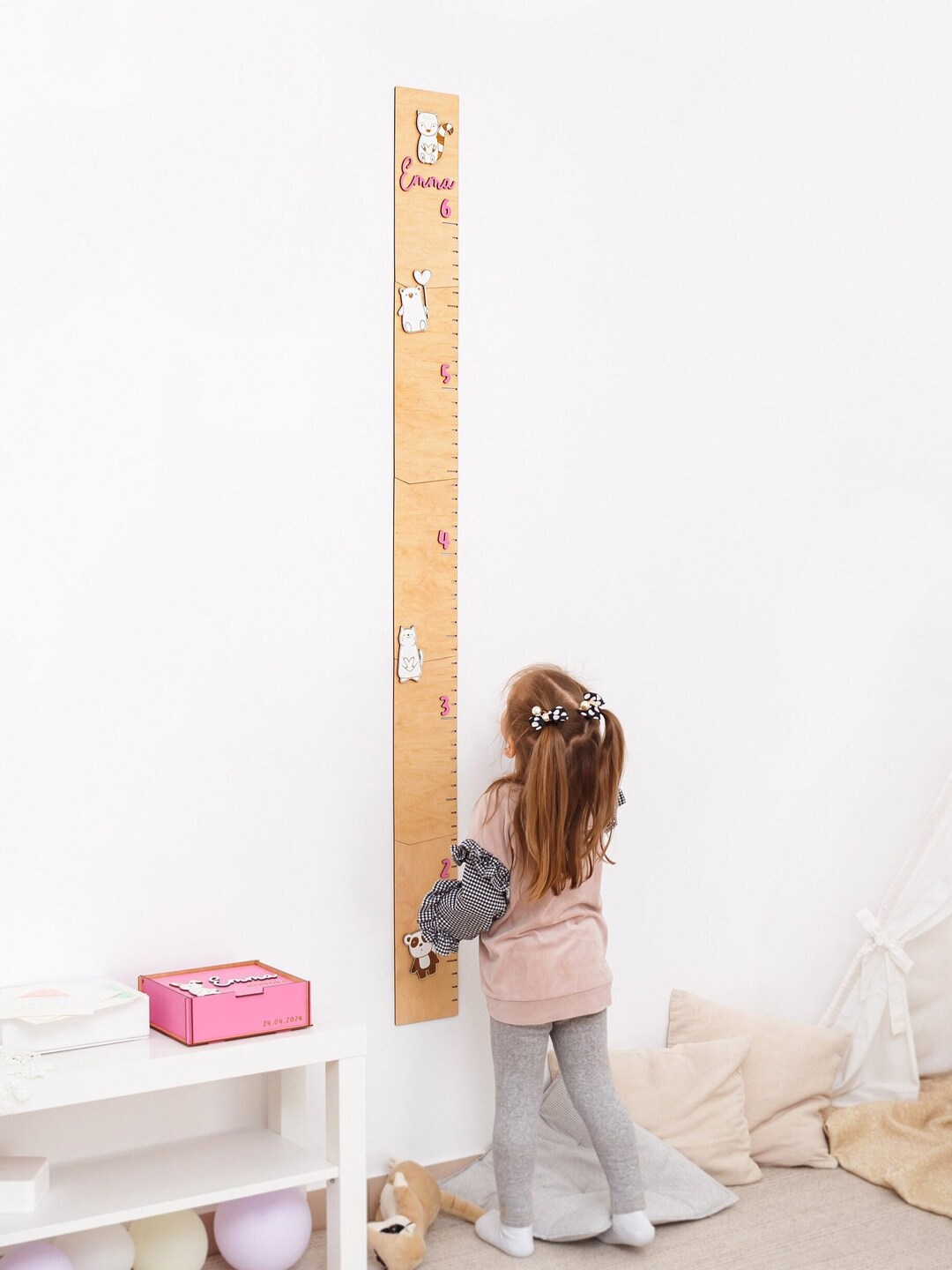 Custom Wall Growth Chart, Wooden Height Chart, Personalized Kids Room ...