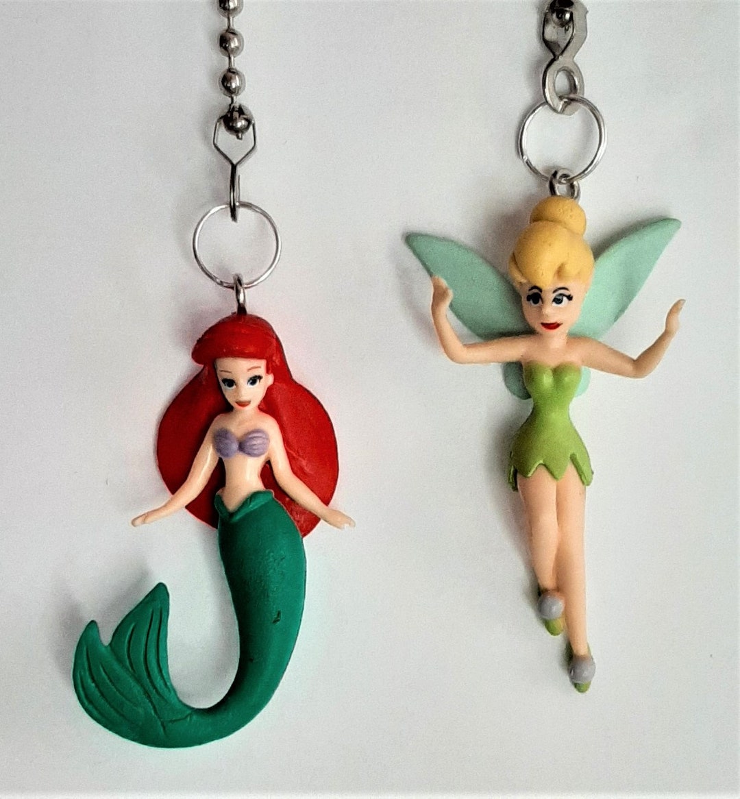 Tinker Bell & Ariel Little Mermaid Ceiling Fan and Light Pulls Disney ...