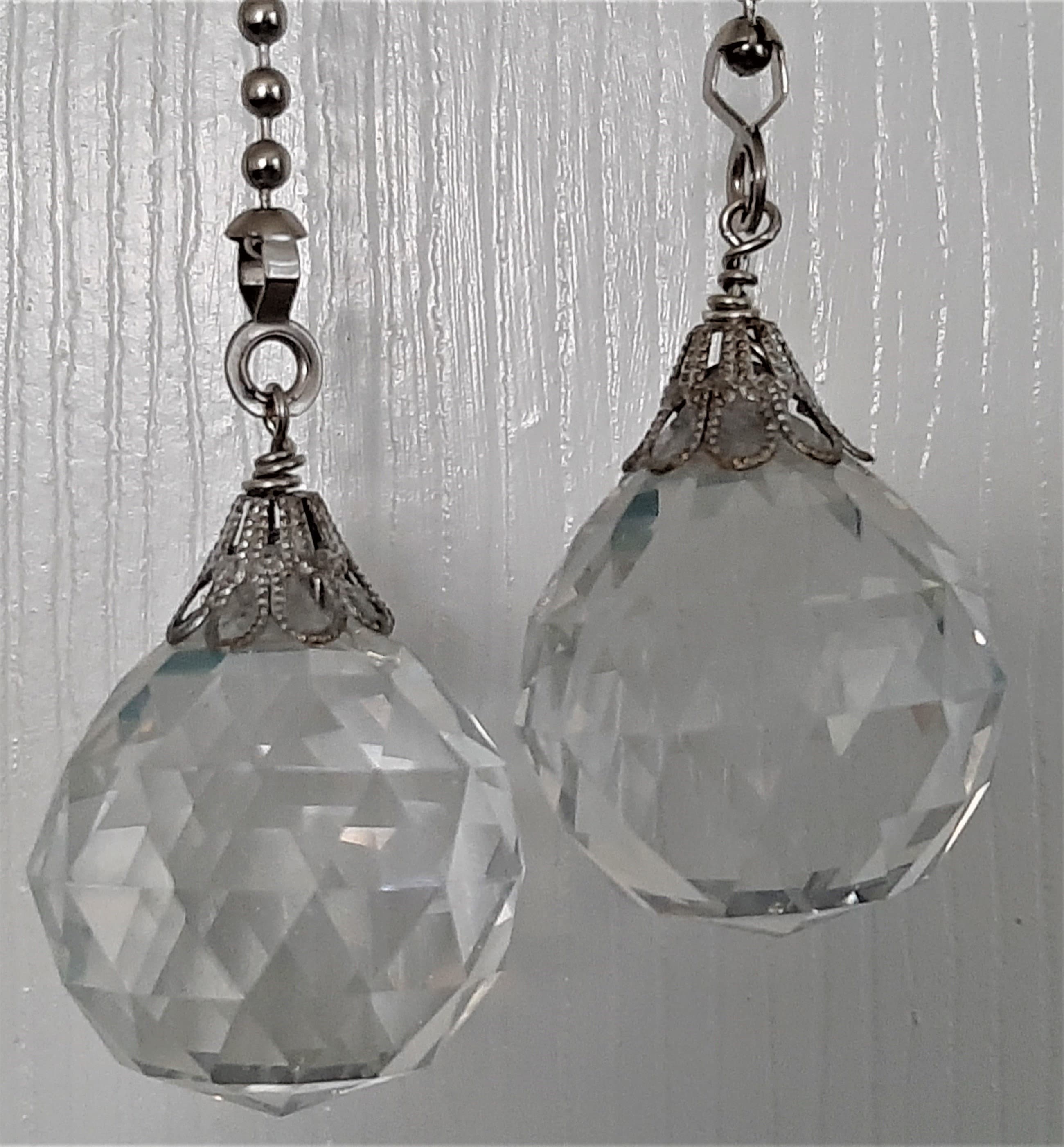 Faceted Crystal Ball Ceiling Fan and Light Pulls - Etsy