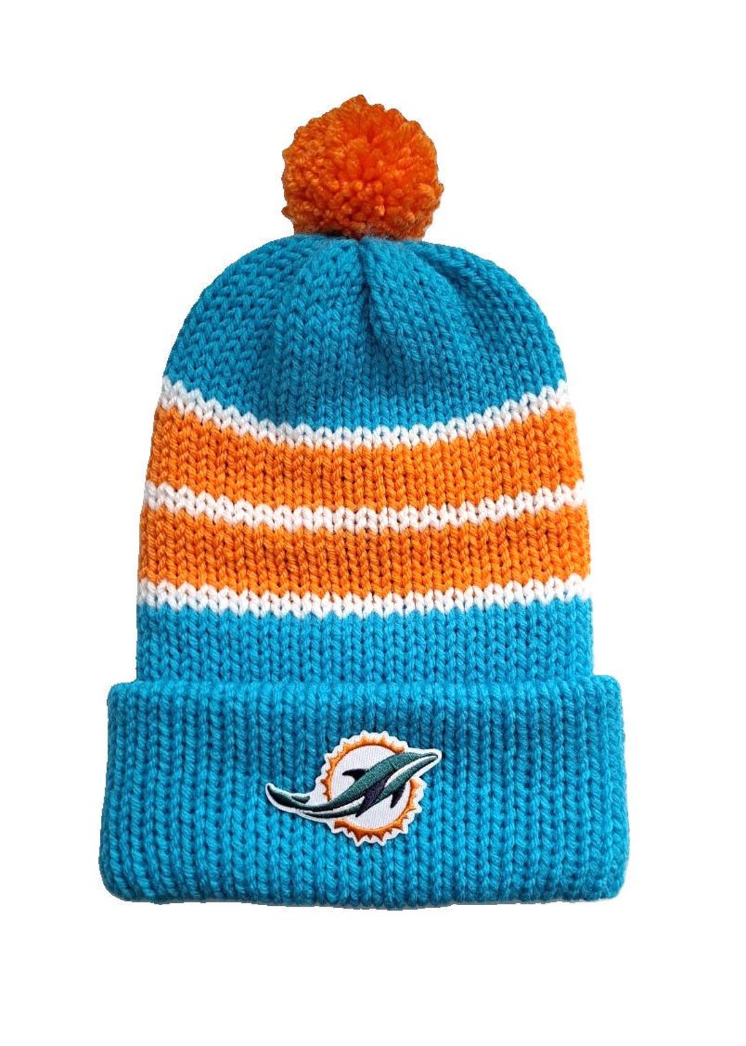 Miami Dolphins Double Thick Knit Hat, Beanie Hat With Cuff & With or ...