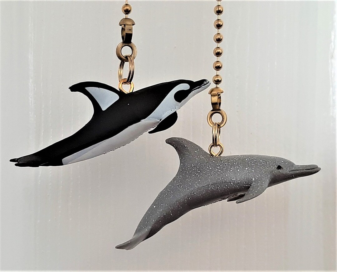 Dolphin Ceiling Fan and Light Pulls Spotted Dolphin & Pacific White ...