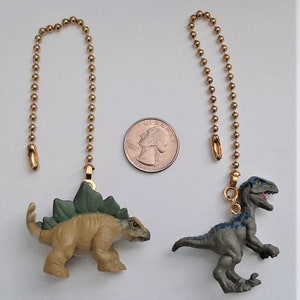 Stegosaurus & Velociraptor Dinosaur Ceiling Fan and Light Pulls - Etsy