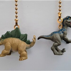 Stegosaurus & Velociraptor Dinosaur Ceiling Fan and Light Pulls - Etsy