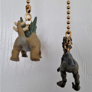 Stegosaurus & Velociraptor Dinosaur Ceiling Fan and Light Pulls - Etsy