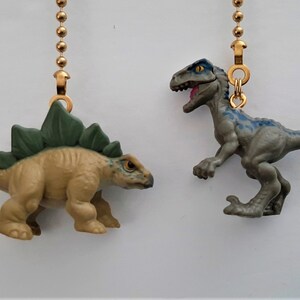 Stegosaurus & Velociraptor Dinosaur Ceiling Fan and Light Pulls - Etsy
