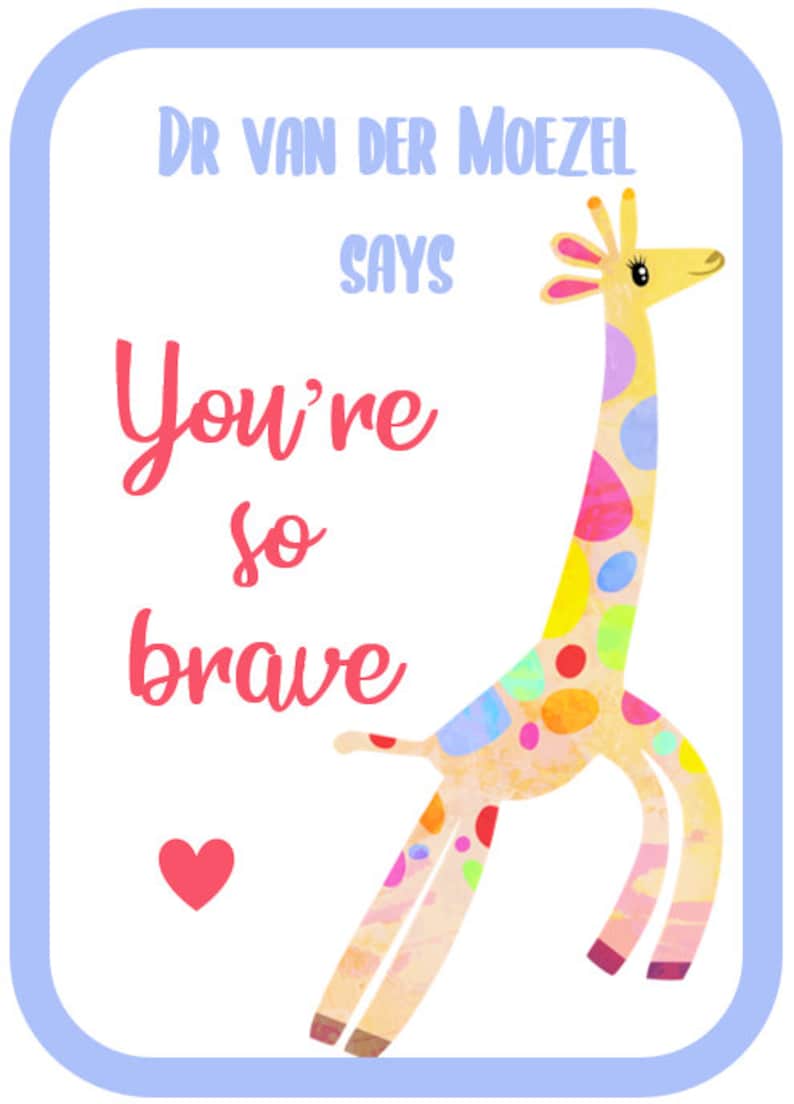 I Was Brave Doctor Reward Stickers | Personalised Doctors Stickers ...