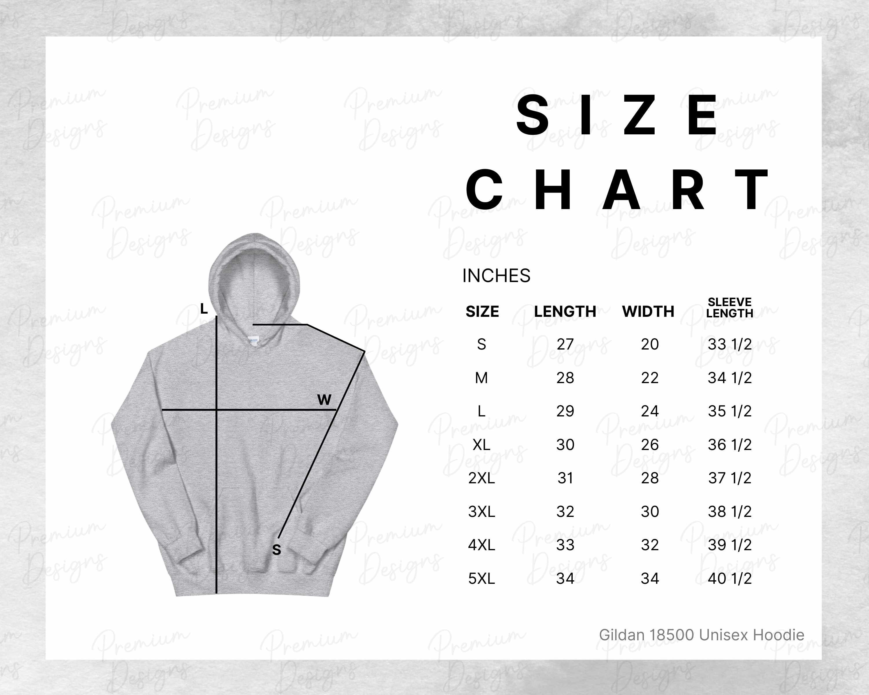 Youth Sweater Size Chart